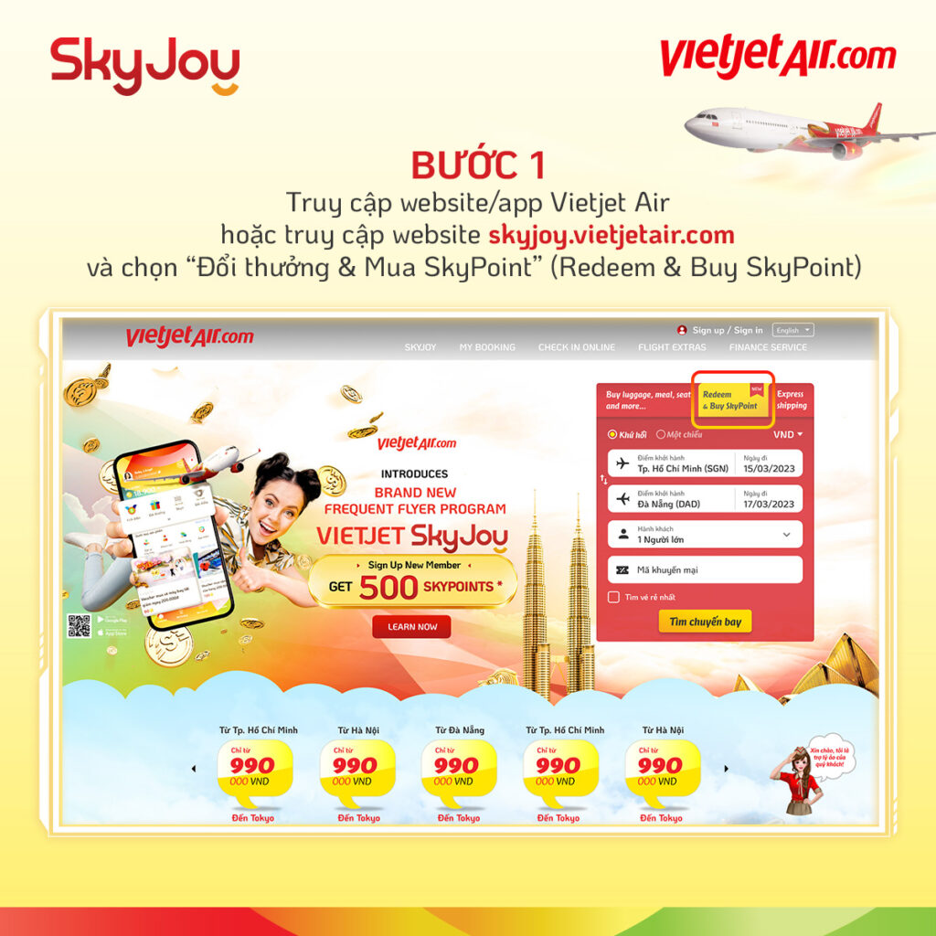 TIN HOT: ĐỔI VÉ MÁY BAY VỚI ĐIỂM SKYPOINT – THỎA THÍCH VI VU CÙNG VIETJET - SkyJoy