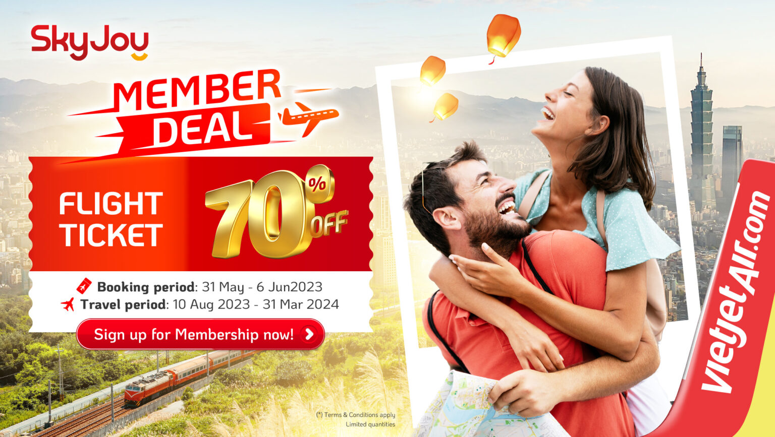 MEMBER DEAL – VIETJET FLIGHT TICKET 70% DISCOUNT - SkyJoy