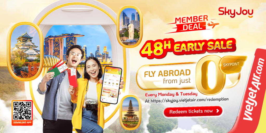 MEMBER DEAL – 48H EARLY SALE: FLY ABROAD FROM JUST 0 SKYPOINT - SkyJoy