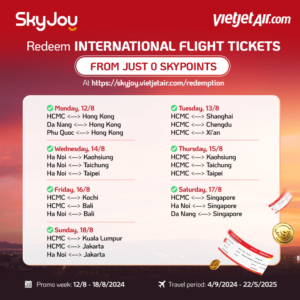 REDEEM INTERNATIONAL FLIGHT TICKETS FROM JUST 0 SKYPOINTS - SkyJoy